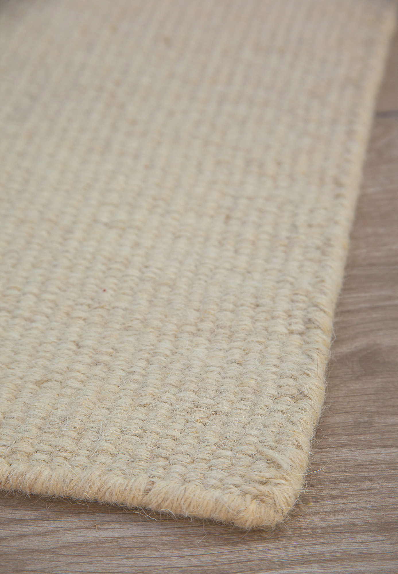 Thick Woven Wool Rug - Solid Natural - Hook & Loom